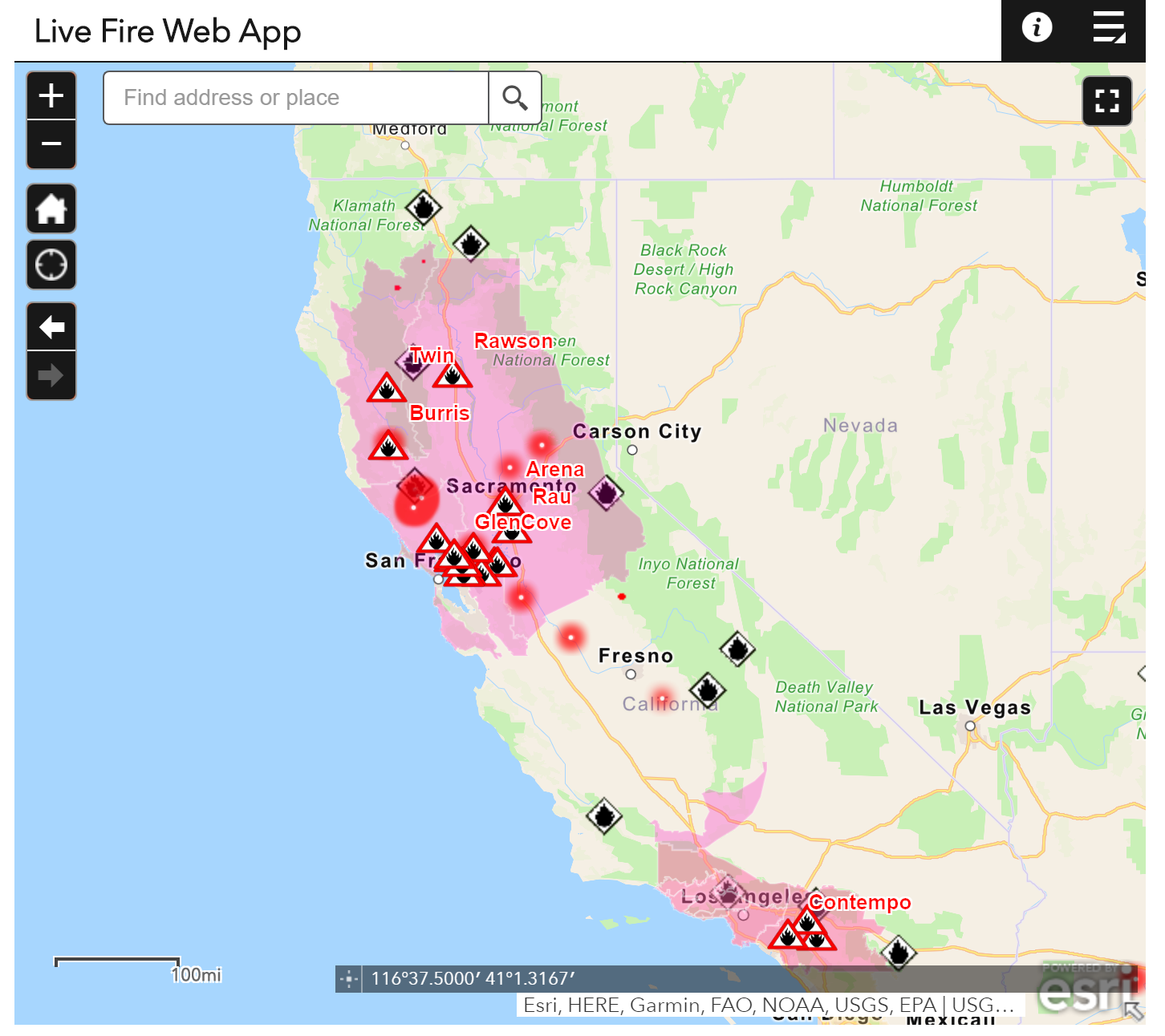 Real-Time Fire Map for California – Hack-the-Planet